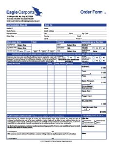 Eagle Carports Order Form V8 - Eagle Carports