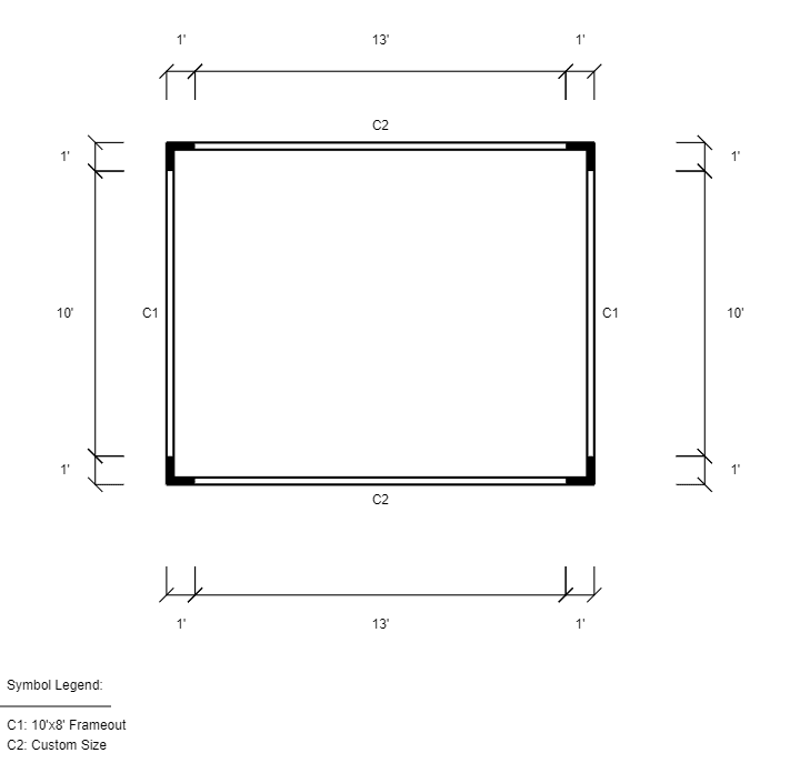 Featured Building 84 12x15x9 2D Floorplan - Eagle Carports