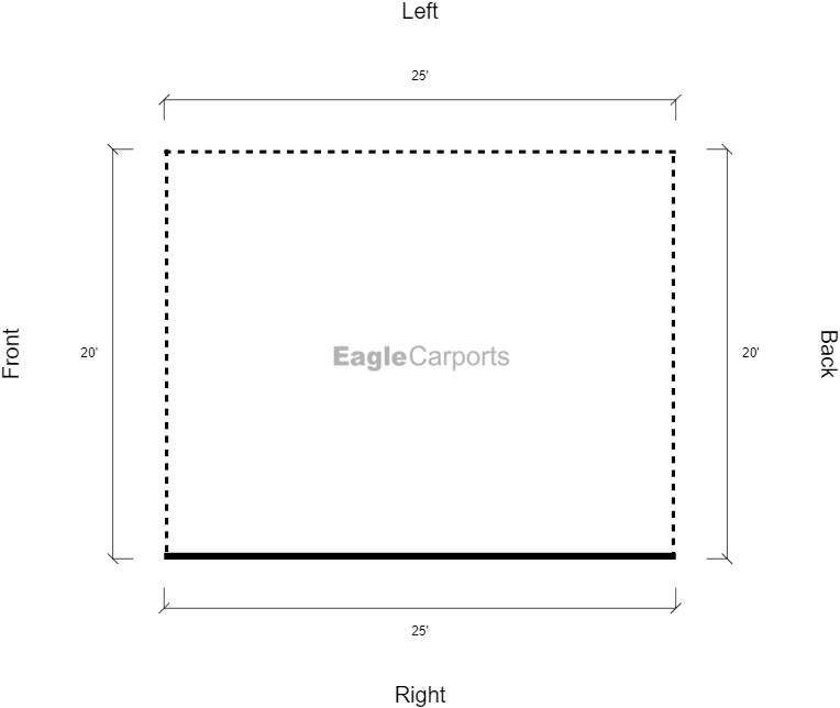 Featured Building 173 20x25x6 2D Floor Plan - Eagle Carports